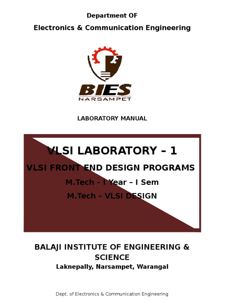 VLSI Front End Lab Manual | PDF | Vhdl | Hardware Description Language
