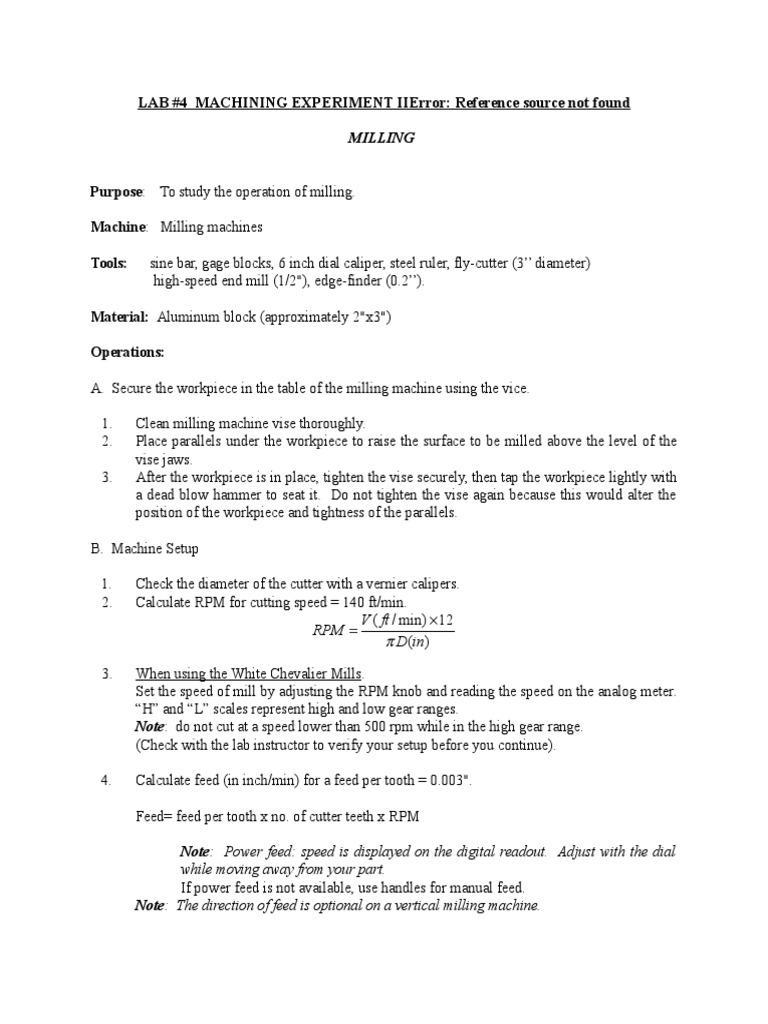 Milling Report Sample | Download Free PDF | Crafts | Industrial Processes
