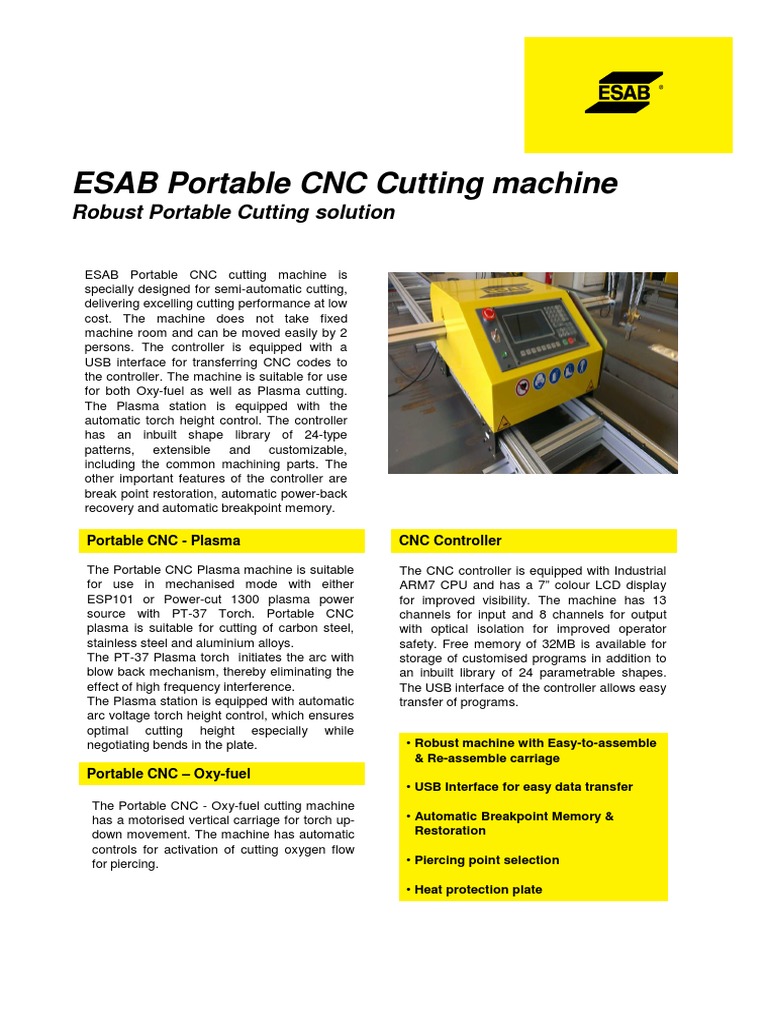 Product Leaflet - Portable CNC Cutting Machine | PDF | Numerical ...