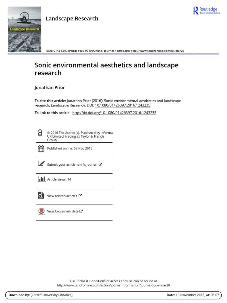 Sonic Environmental Aesthetics and Landscape | PDF | Aesthetics ...