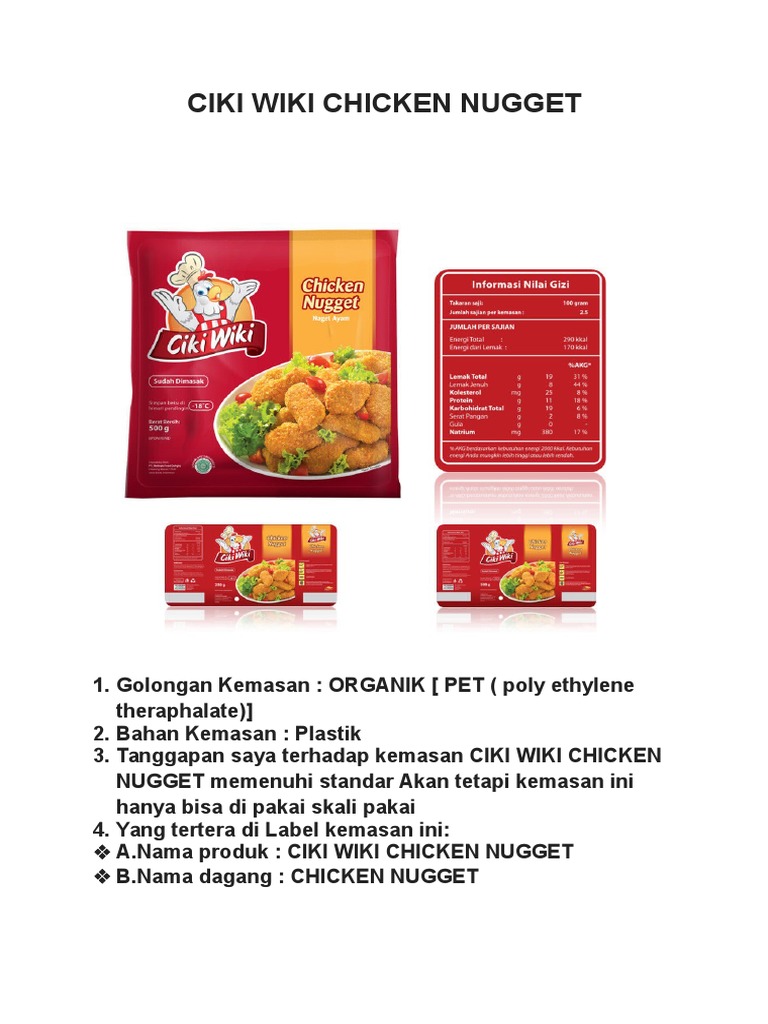 Ciki Wiki Chicken Nugget | PDF