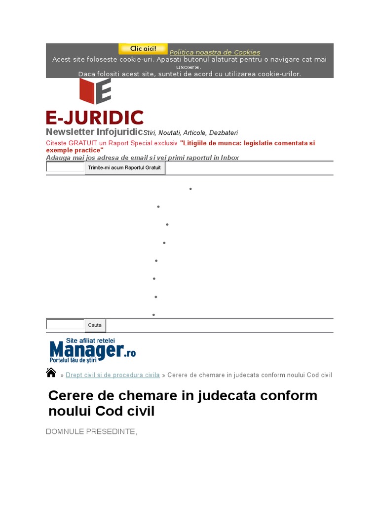 Cerere de Chemare in Judecata | PDF