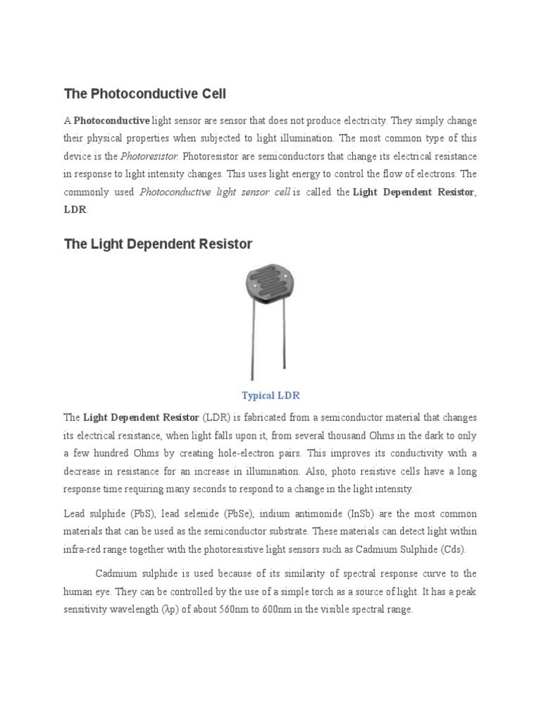 The Photoconductive Cell | PDF | Electromagnetism | Electricity