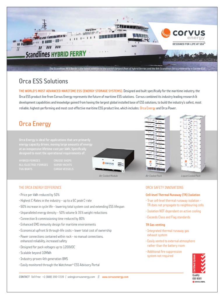 Orca Energy Spec | PDF | Hybrid Vehicle | Ferry