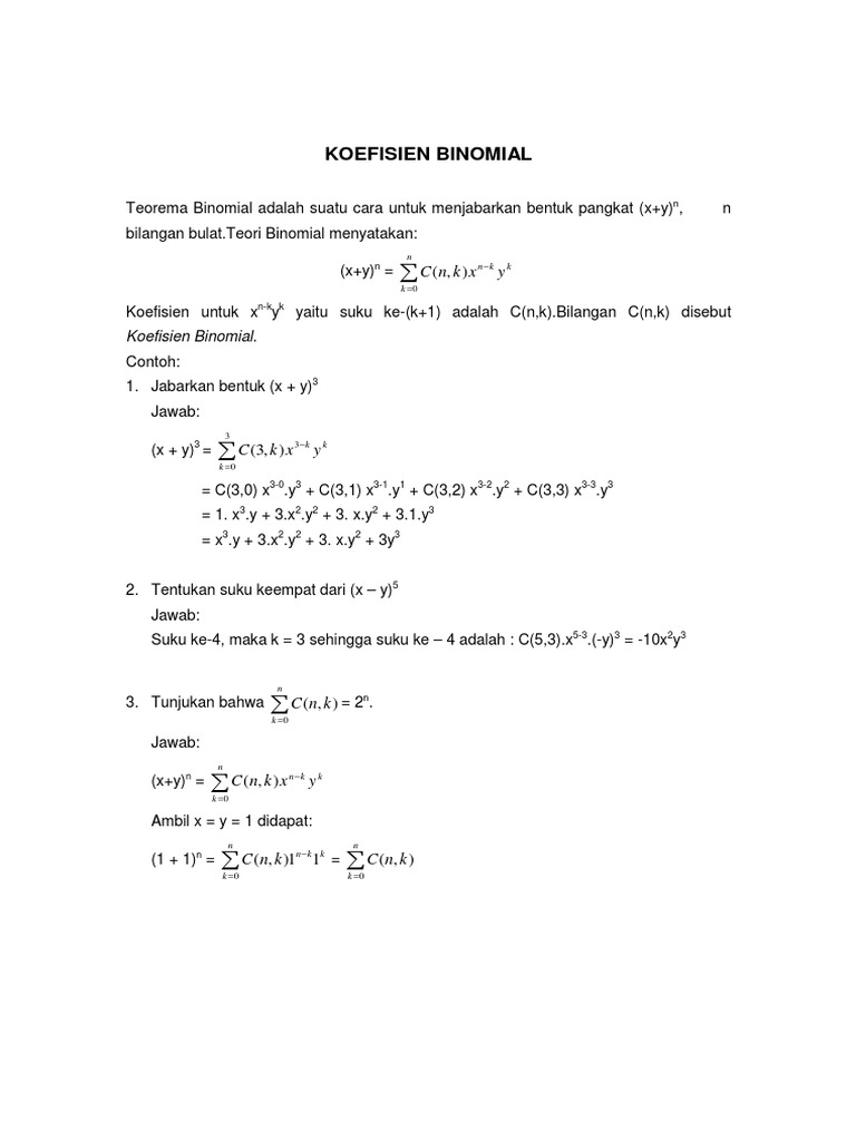 Koefisien Binomial PDF | PDF | Komputer