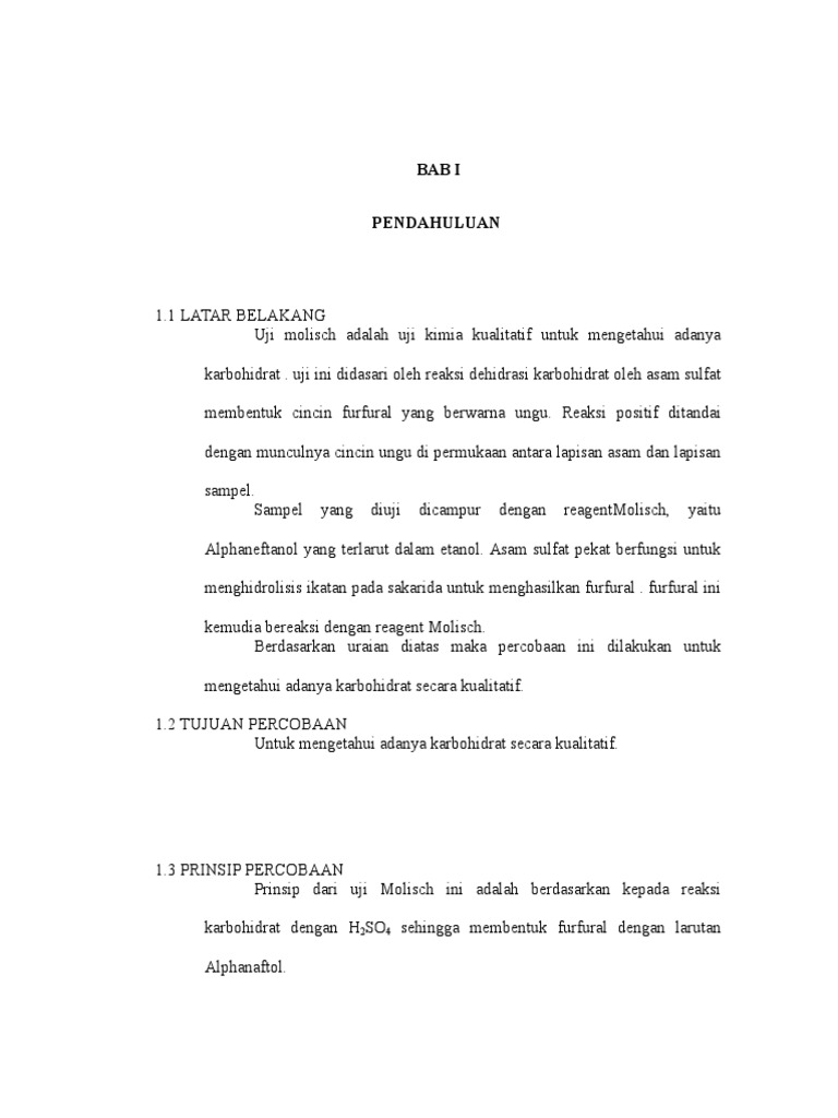 Uji Molisch untuk Mendeteksi Karbohidrat | PDF