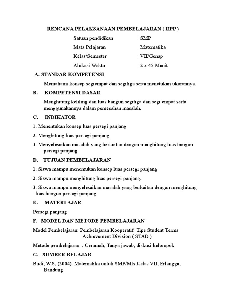 Bismillah, RPP KBK | PDF