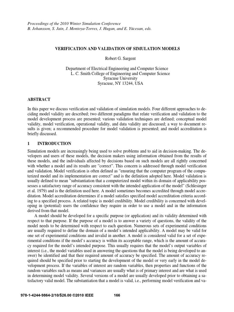 Model Verification Vrlo Bitno | PDF | Conceptual Model | Computer Simulation