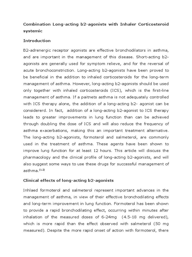 Combination Long-Acting B2-Agonists With Inhaler Corticosteroid ...