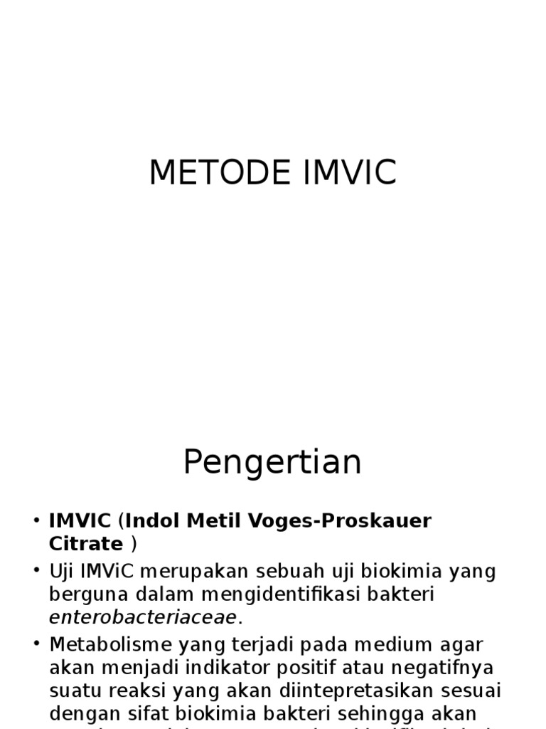 Metode Imvic | PDF | Sains & Matematika