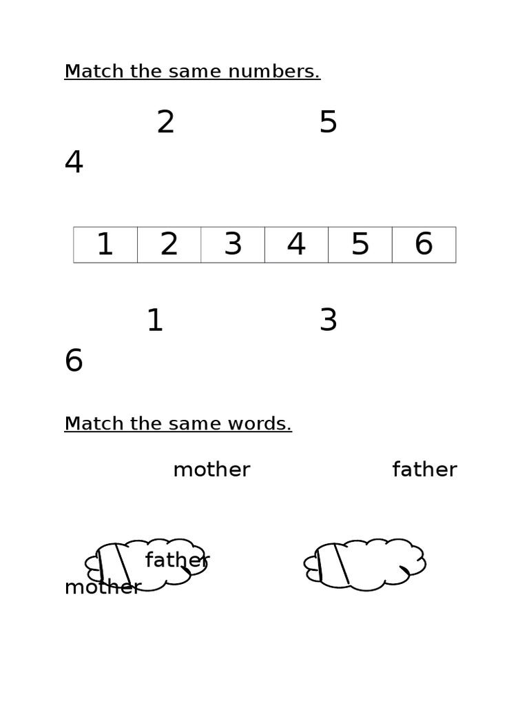Match The Same Numbers | PDF