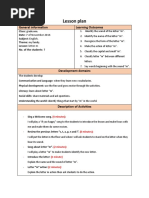 Big and Small Lesson Plan | PDF | Lesson Plan | Classroom