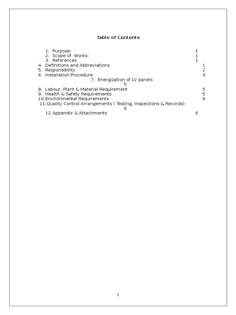 LV Panel Installation and Energization Guide | PDF | Quality Assurance ...