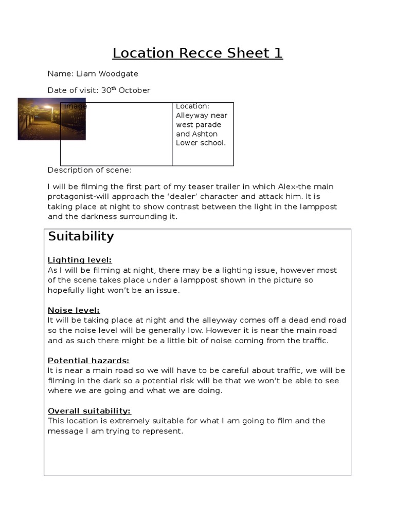 Night Filming Location Recce: Alleyway | PDF | Art