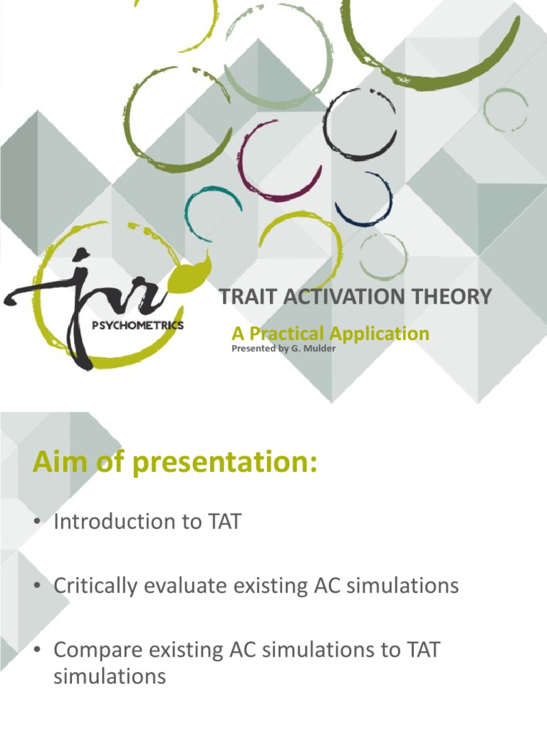 161008-Trait Activation Theory | PDF | Simulation | Psychological Concepts