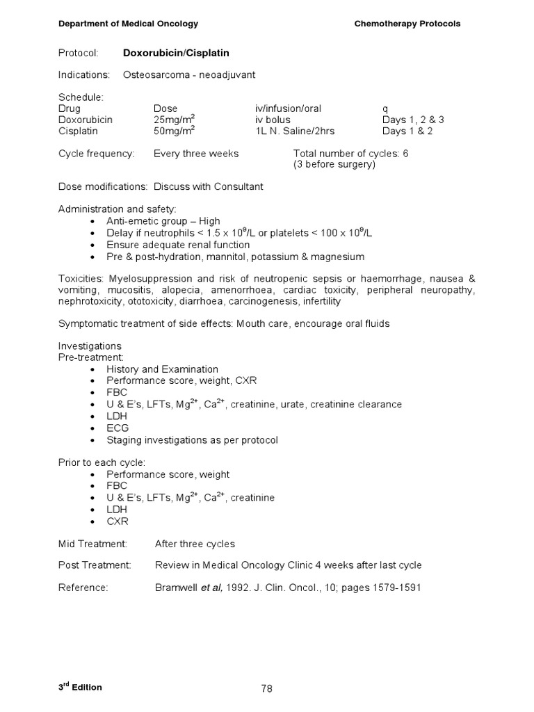 Chemotherapy Protocols | PDF | Chemotherapy | Cancer