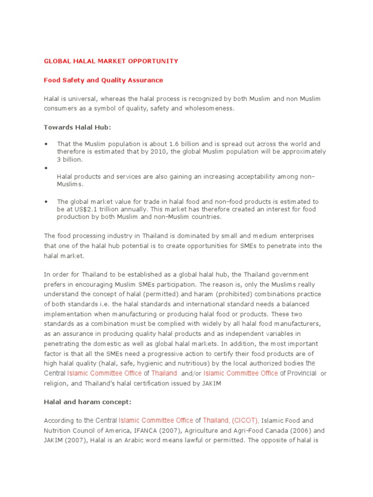 Global Halal Market Opportunity | PDF | Hazard Analysis And Critical ...