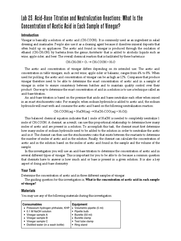 Acid Base Titration | PDF | Titration | Chemistry