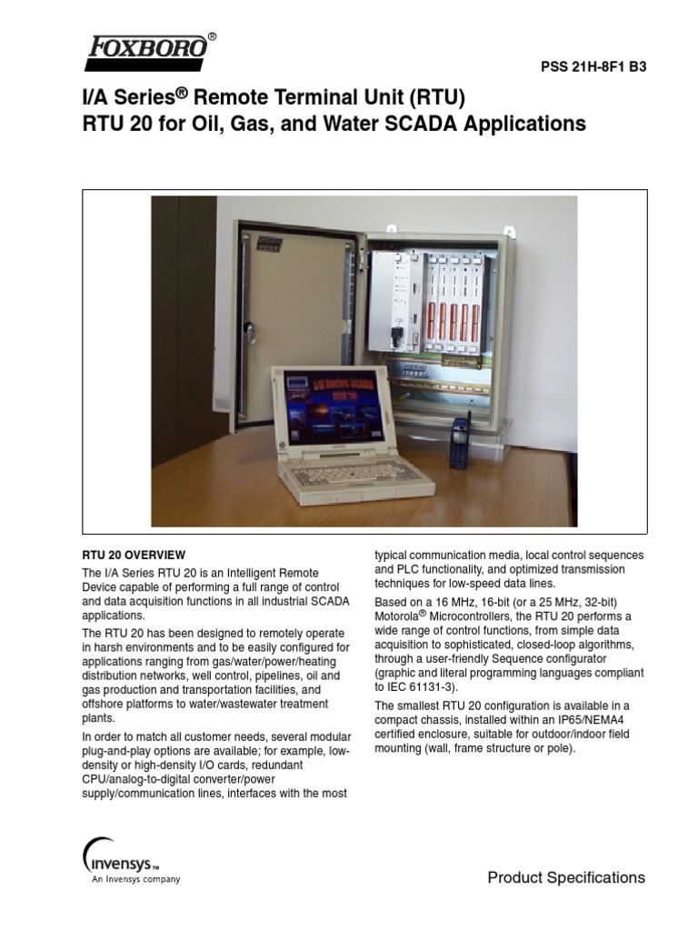 I/A Series Remote Terminal Unit (RTU) RTU 20 For Oil, Gas, and Water ...