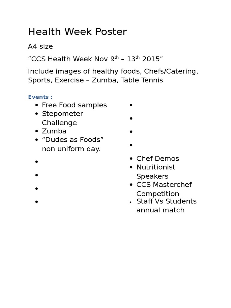 Health Week Poster | PDF