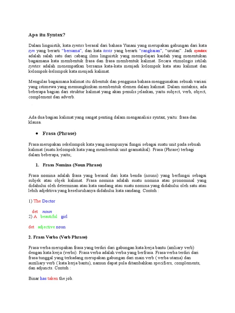 Apa Itu Syntax | PDF