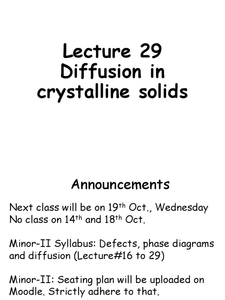 Diffusion in Crystalline Solids | PDF