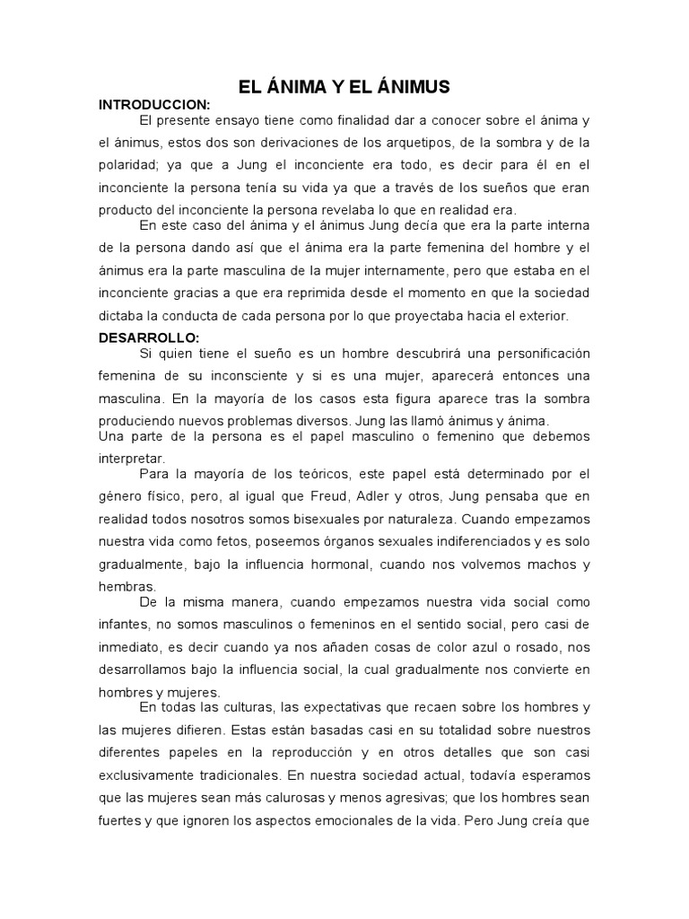 Anima y Animus | PDF | Psique (psicología) | Carl Jung