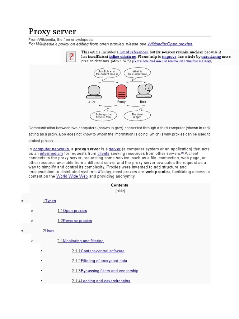 Proxy Server: For Wikipedia's Policy On Editing From Open Proxies, Please See | PDF | Proxy ...