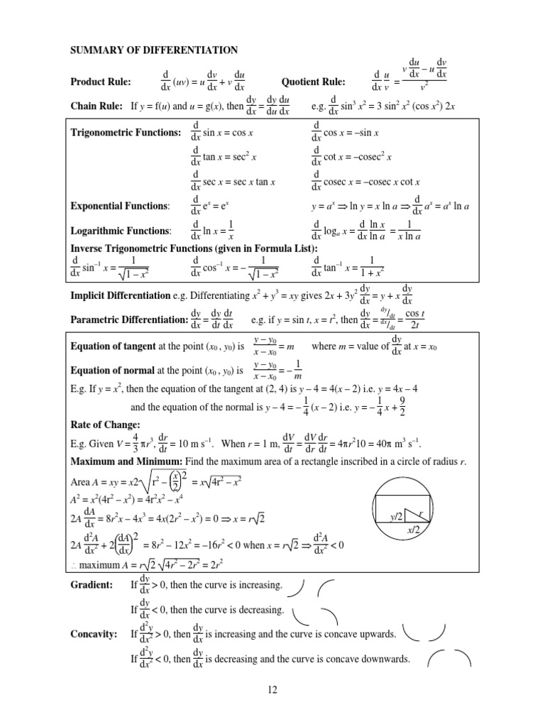 Differentiation Summary | PDF