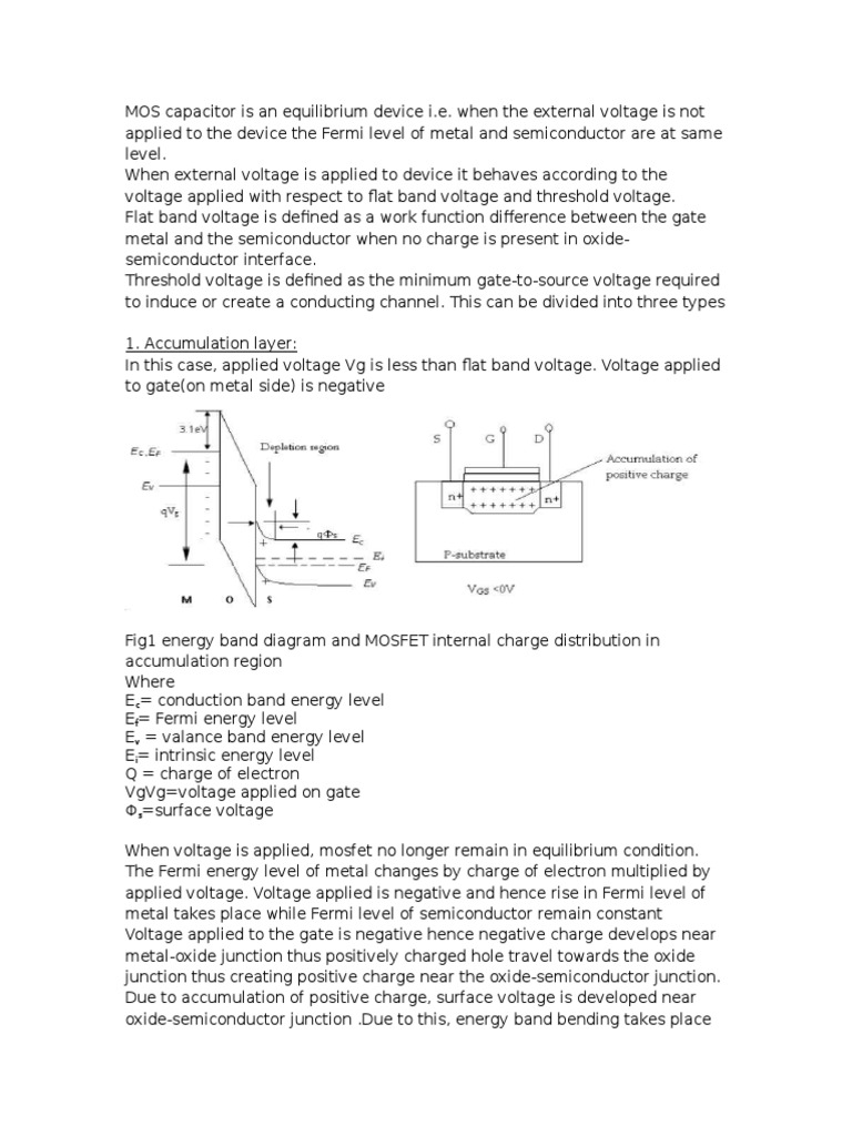MOSFET Energy Band | PDF | Mosfet | Field Effect Transistor
