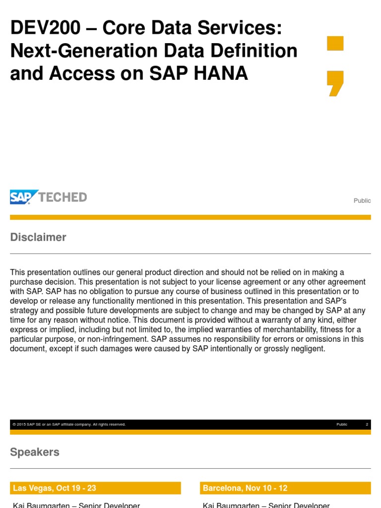 2015 ASUG DEV200-SAPHanaCoreDataServices | PDF | Sql | Parameter ... 2015 ASUG DEV200-SAPHanaCoreDataServices | PDF | Sql | Parameter ...