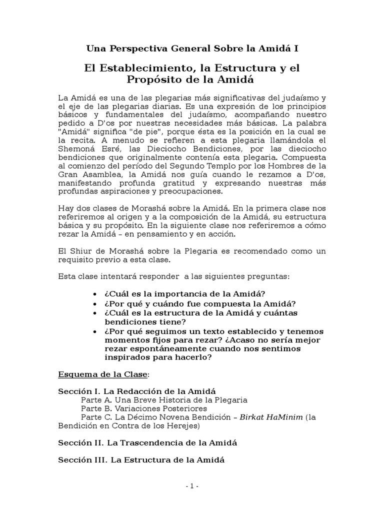 La Amidá: Estructura y Significado | PDF | Judios | Oración