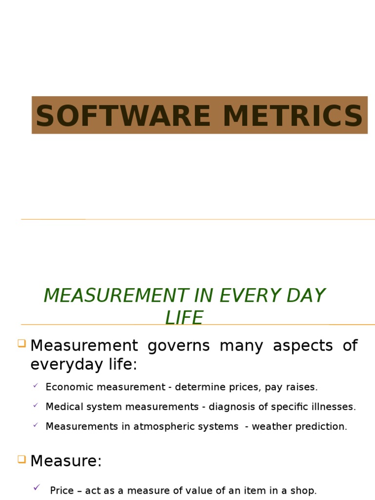 SW Metric | PDF | Level Of Measurement | Measurement