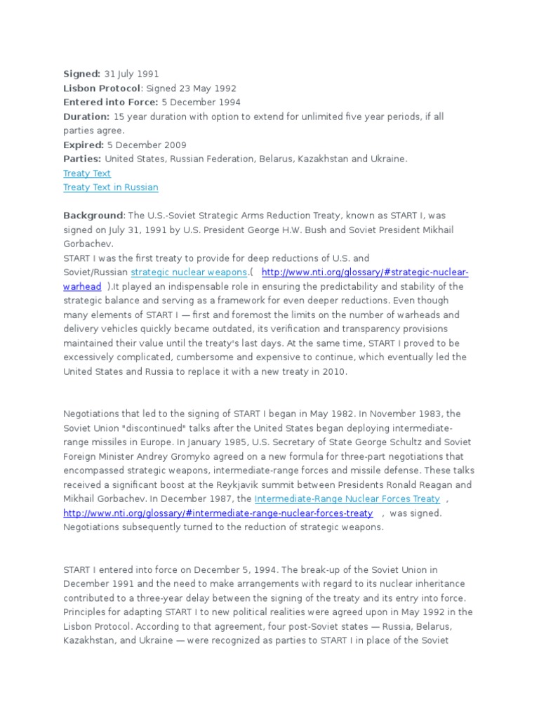 Treaty Text Treaty Text in Russian: Warhead | PDF | Law