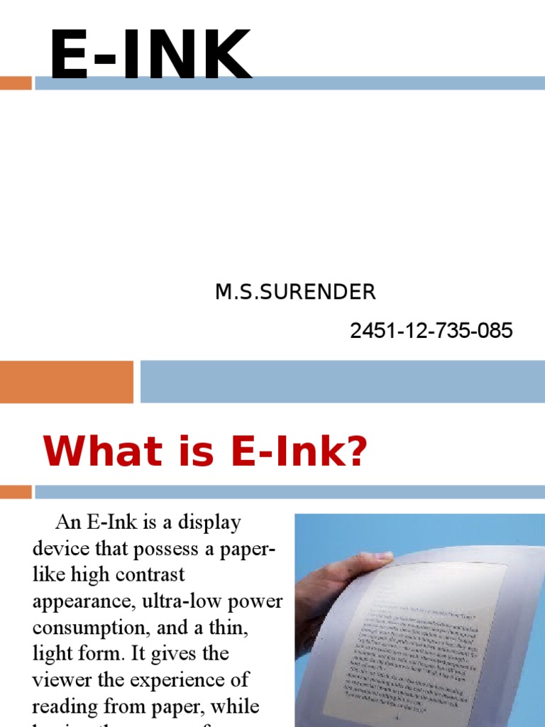 E Ink | PDF | Display Technology | Media Technology