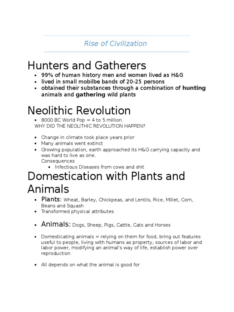 History Study Guide | PDF | Neolithic | Agriculture