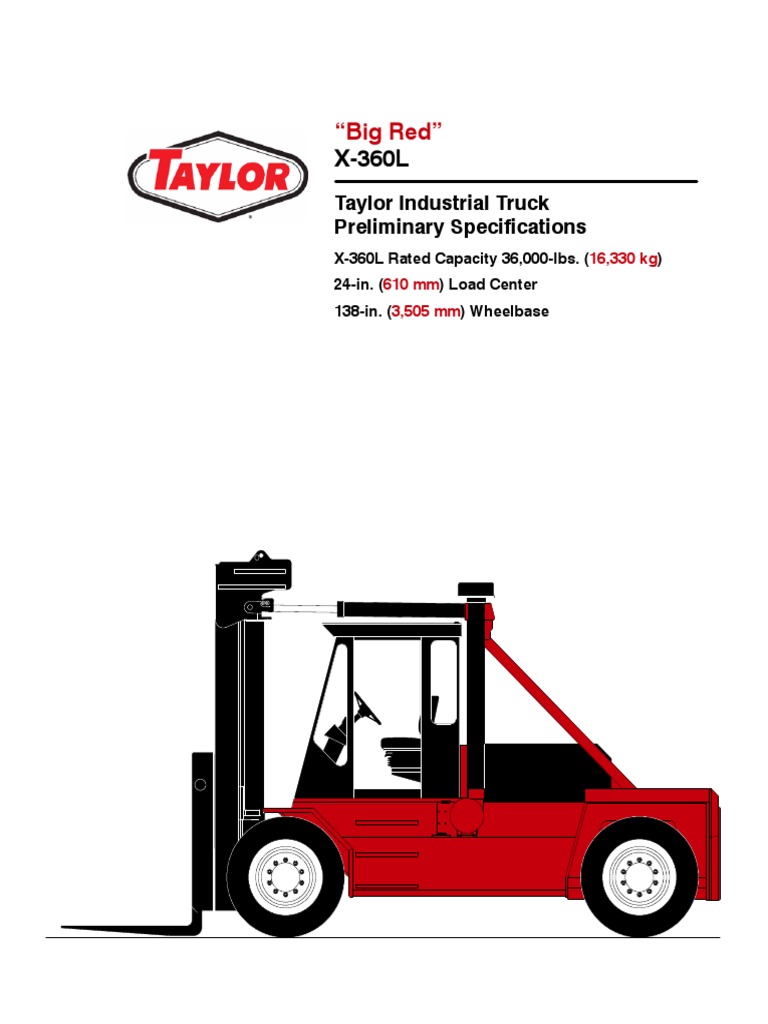 "Big Red": Taylor Industrial Truck Preliminary Specifications | PDF ...