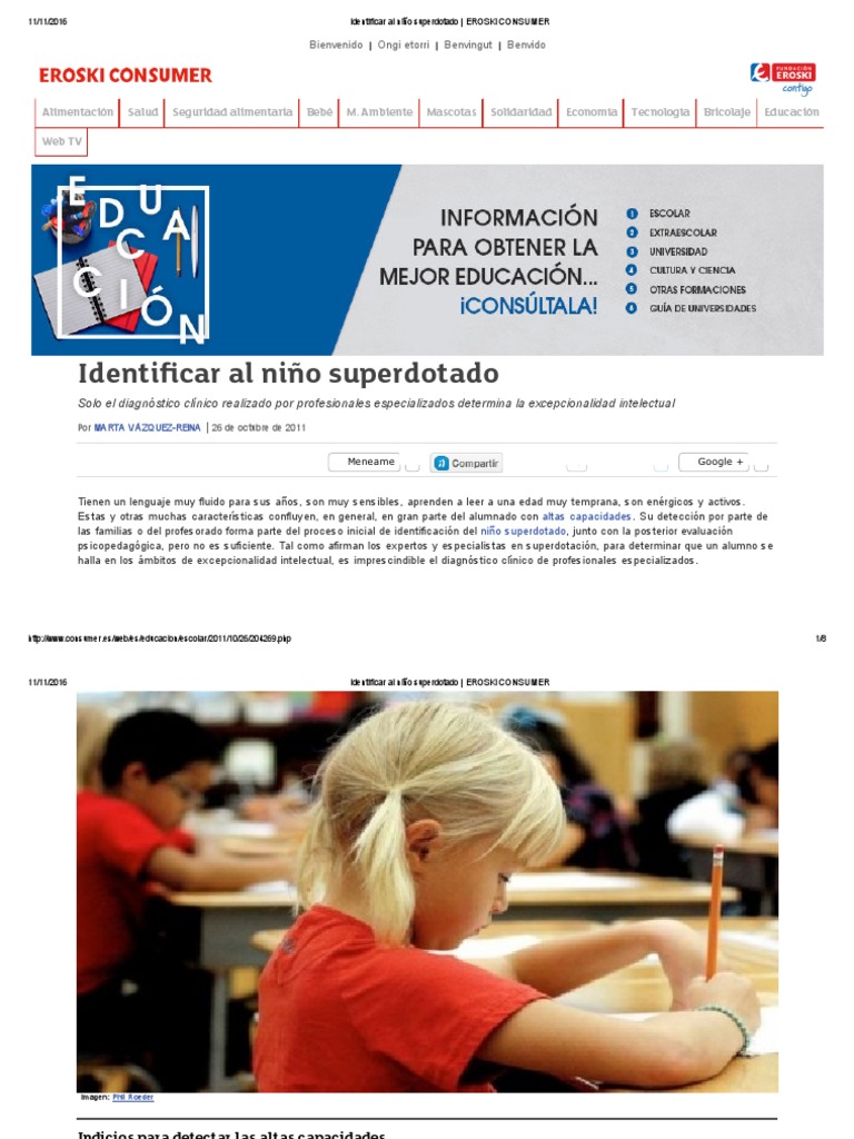 Identificar Al Niño Superdotado | PDF | Dotamiento intelectual ...