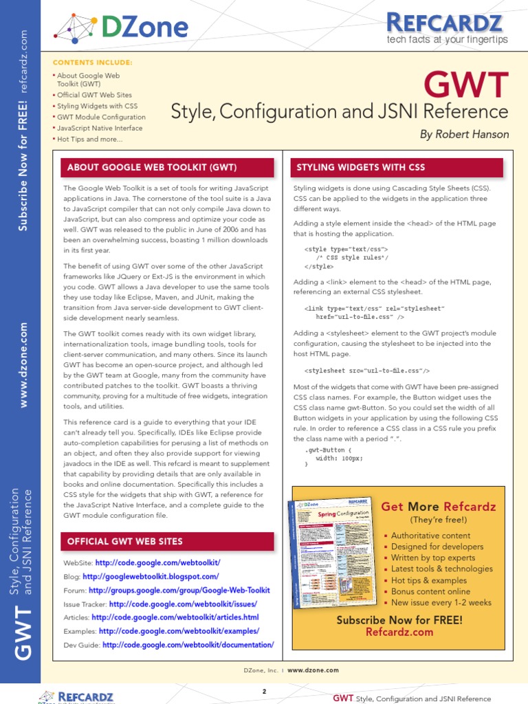 Style, Configuration and JSNI Reference: About Google Web Toolkit (GWT ...