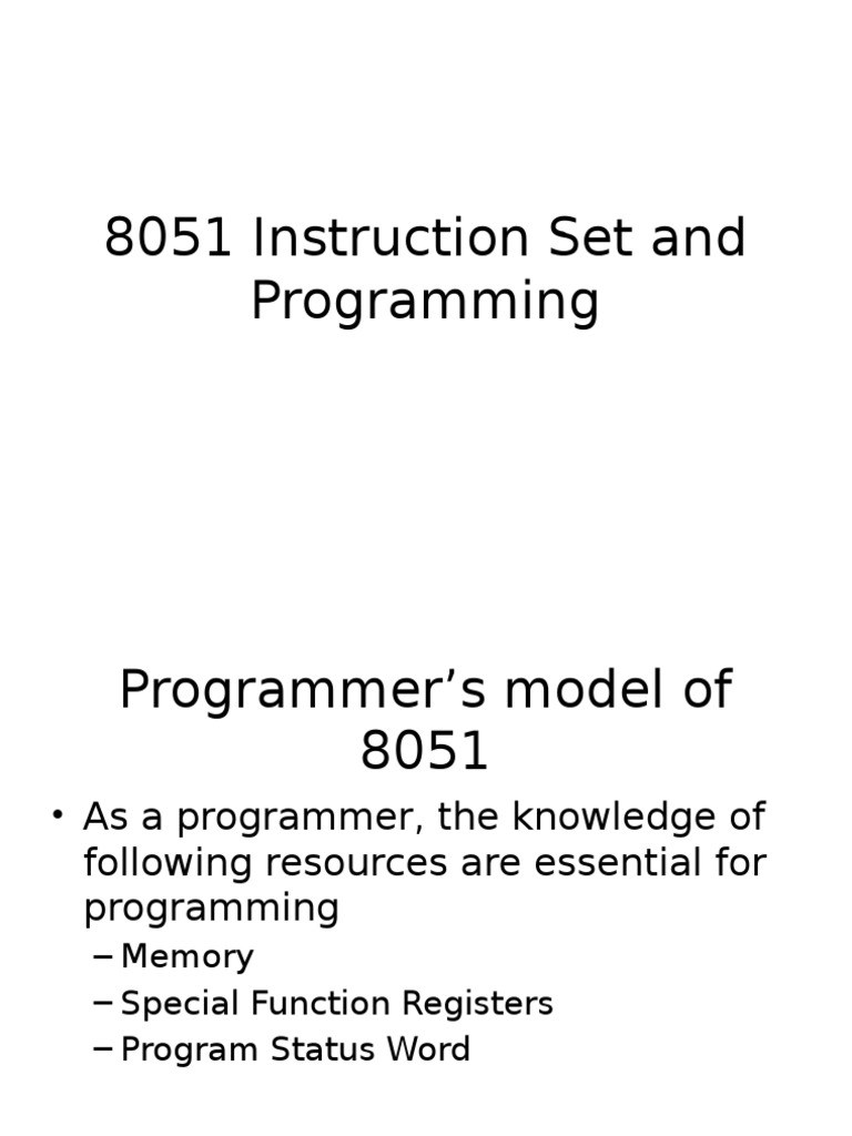 8051 Instruction Set and Programming | Instruction Set | Arithmetic