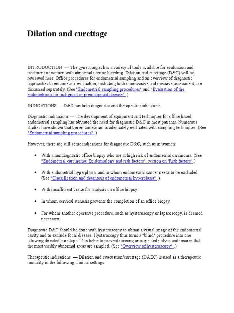 Dilation and Curettage | PDF | Anesthesia | Sexual Health