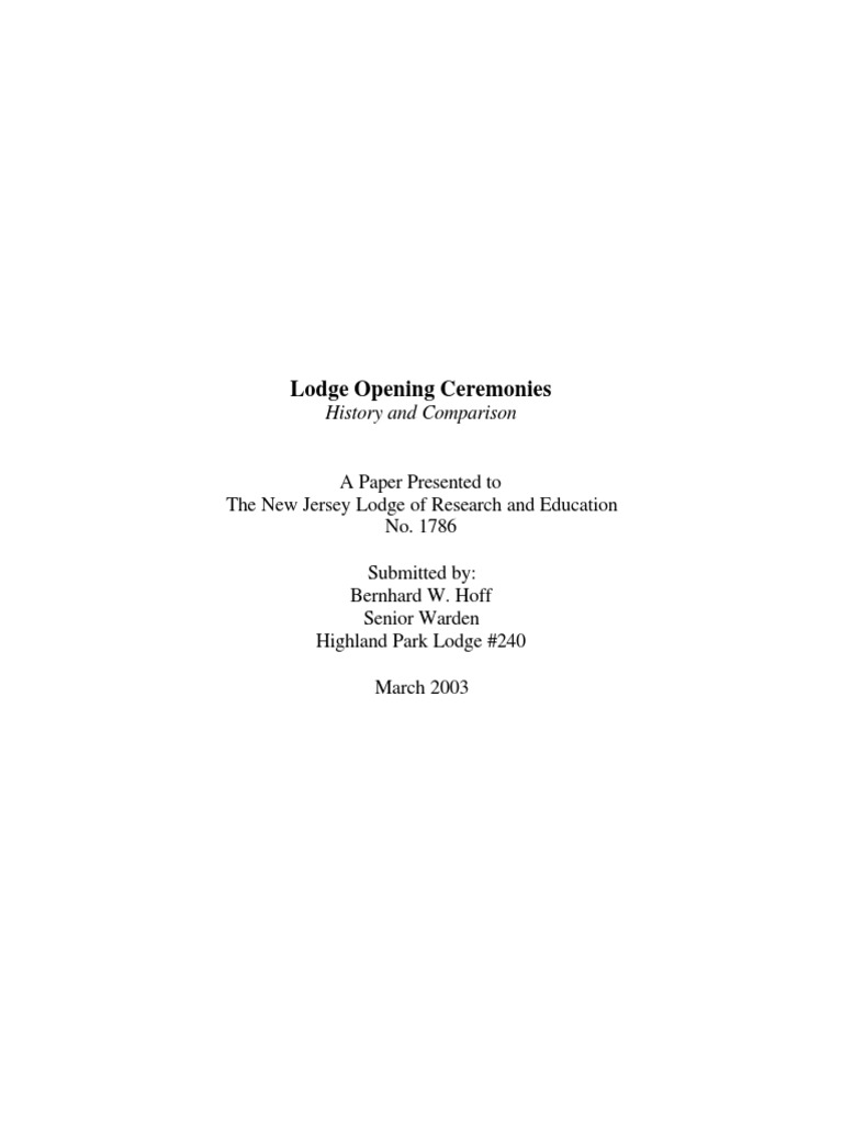 Opening Ritual | PDF | Freemasonry | Masonic Lodge