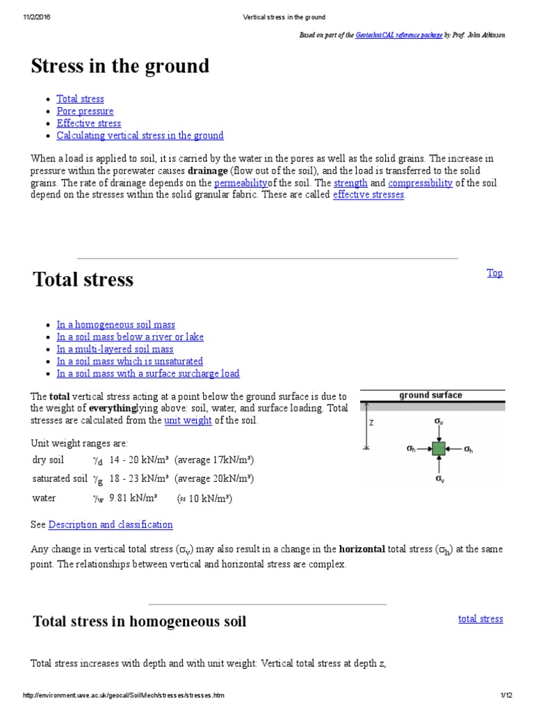 Vertical Stress and Effective Stress in Soil | PDF | Soil Mechanics ...