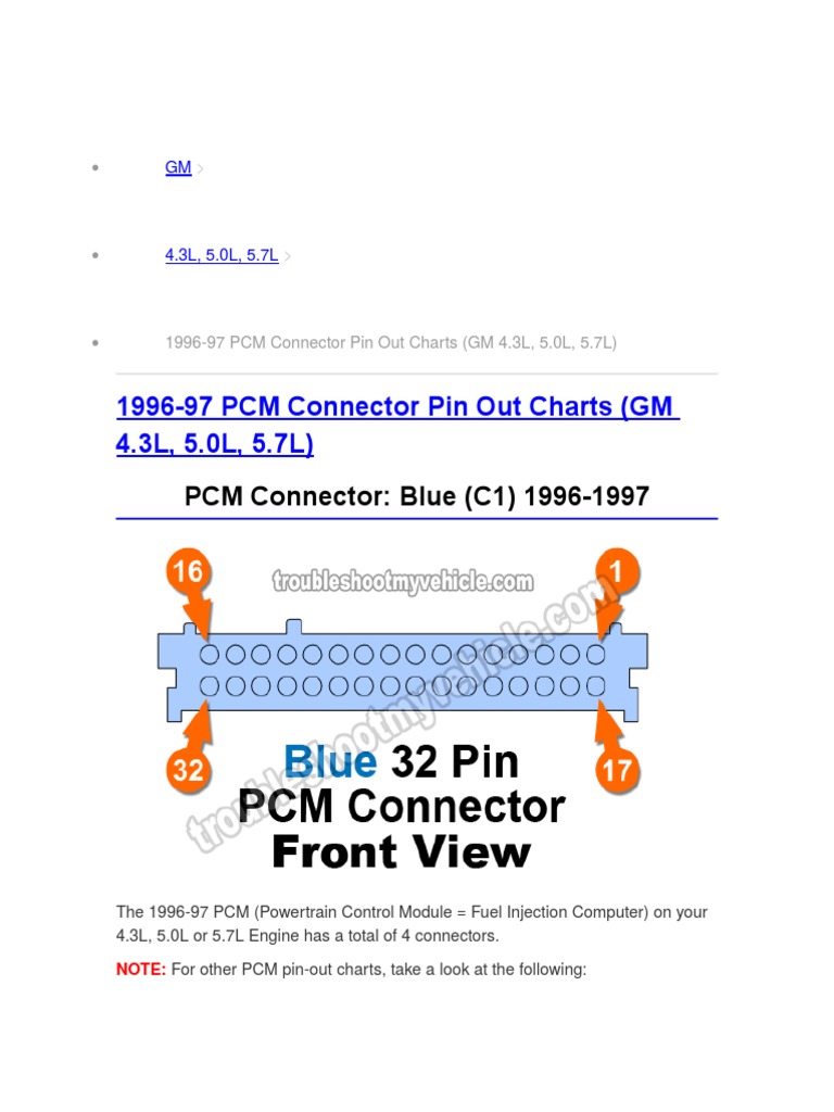 Pinout GM 1996 | PDF | Automatic Transmission | Electrical Connector