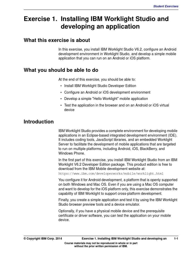 Exercise 1 | PDF | Eclipse (Software) | Android (Operating System)