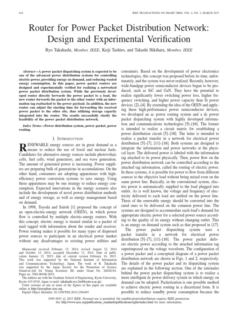 Router For Power Packet Distribution Network Design and Experimental ...