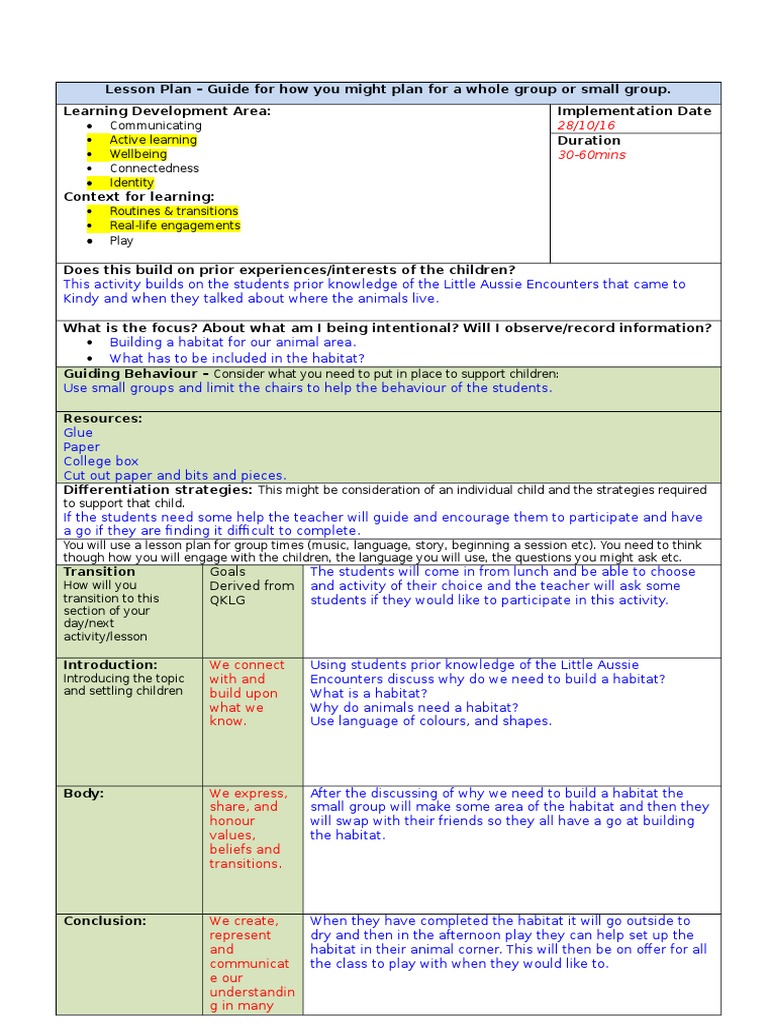 Day 5 Small Group Lesson Plan | PDF | Lesson Plan | Action (Philosophy)