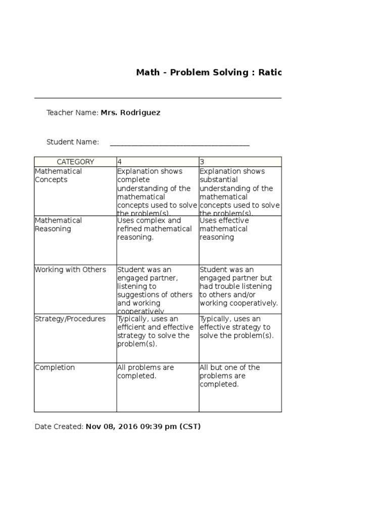 Math - Problem Solving: Rational Numbers | PDF | Teaching Methods ...