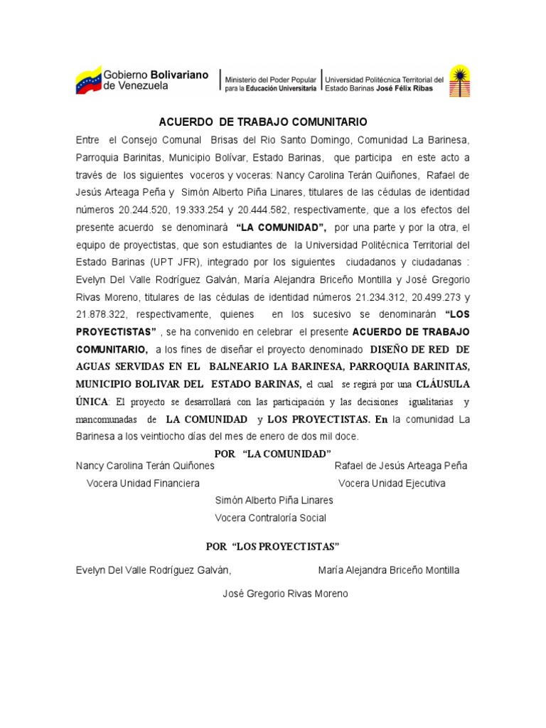 Formatos de Carta Al Consejo Comunal | PDF | Política (general) | Gobierno