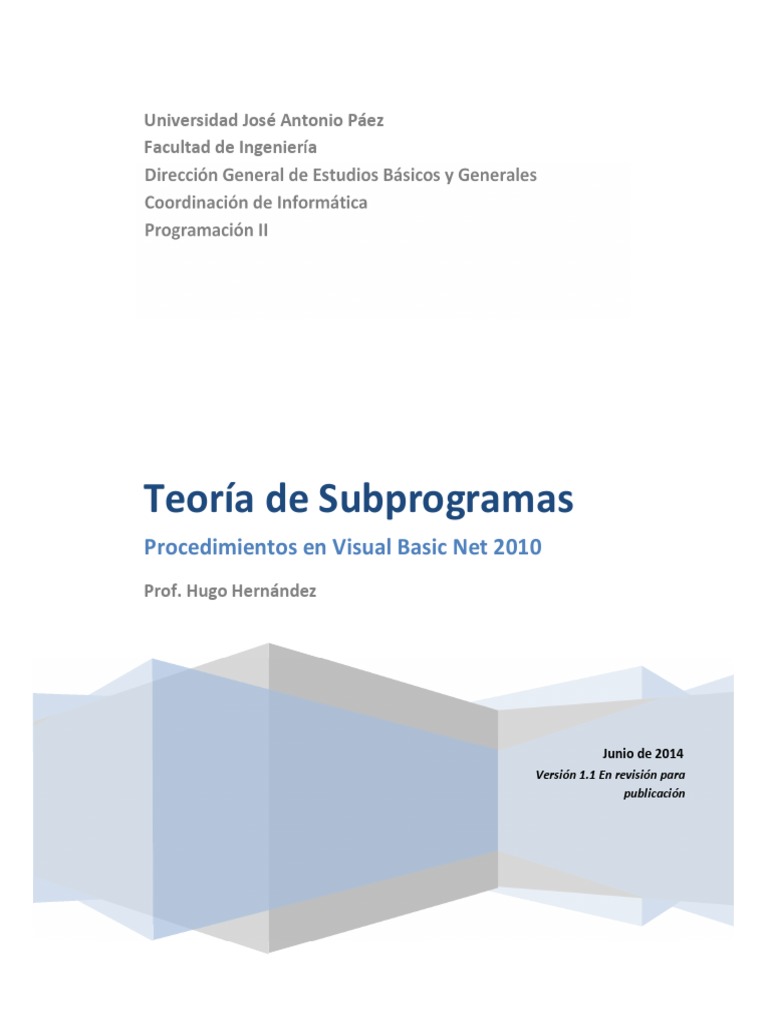 Teoria de Subprogramas | PDF | Lenguaje de programación | Función (Matemáticas)